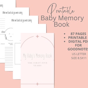 Baby's First Memory Book Printable | 87 Pages | Digital Baby Memory ...