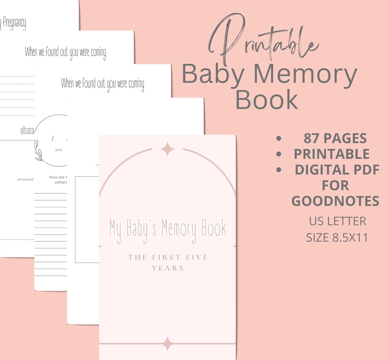 Baby's First Memory Book Printable | 87 Pages | Digital Baby Memory ...
