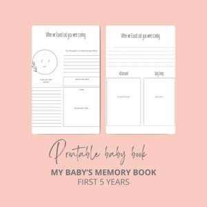 Baby's First Memory Book Printable | 87 Pages | Digital Baby Memory ...