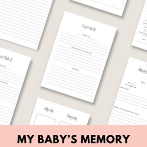 Baby's First Memory Book Printable | 87 Pages | Digital Baby Memory ...