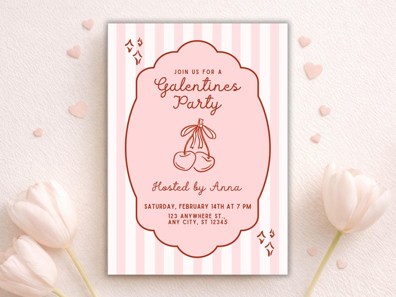 Galentine’s Party Bundle | Editable Invitation, Welcome Sign, Menu ...