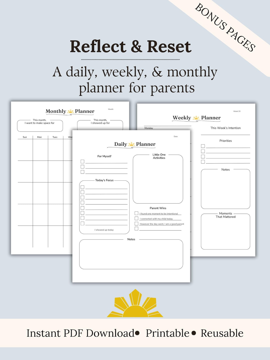 Busy Mom Planner, Gentle Parent Planner, Daily, Weekly, Monthly ...