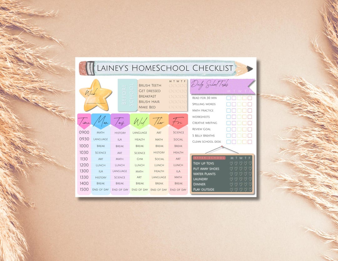 Homeschool Tracker, Before and After School Tracker - Etsy