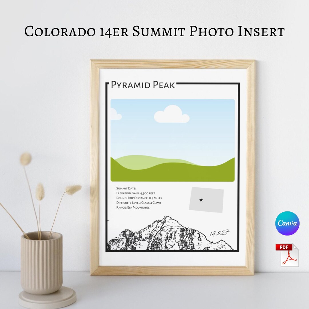 Pyramid Peak Summit Photo Insert - Etsy