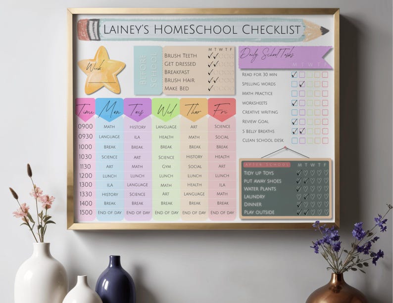 Homeschool Tracker, Before and After School Tracker - Etsy