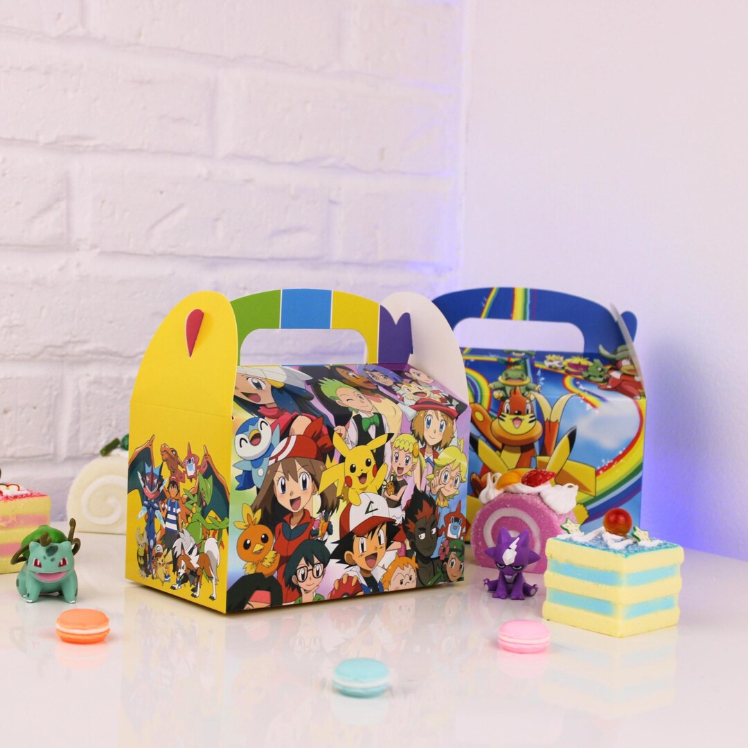 Anime Character Gable Boxes – Birthday Party Favor Treat Bags (set of 6 ...
