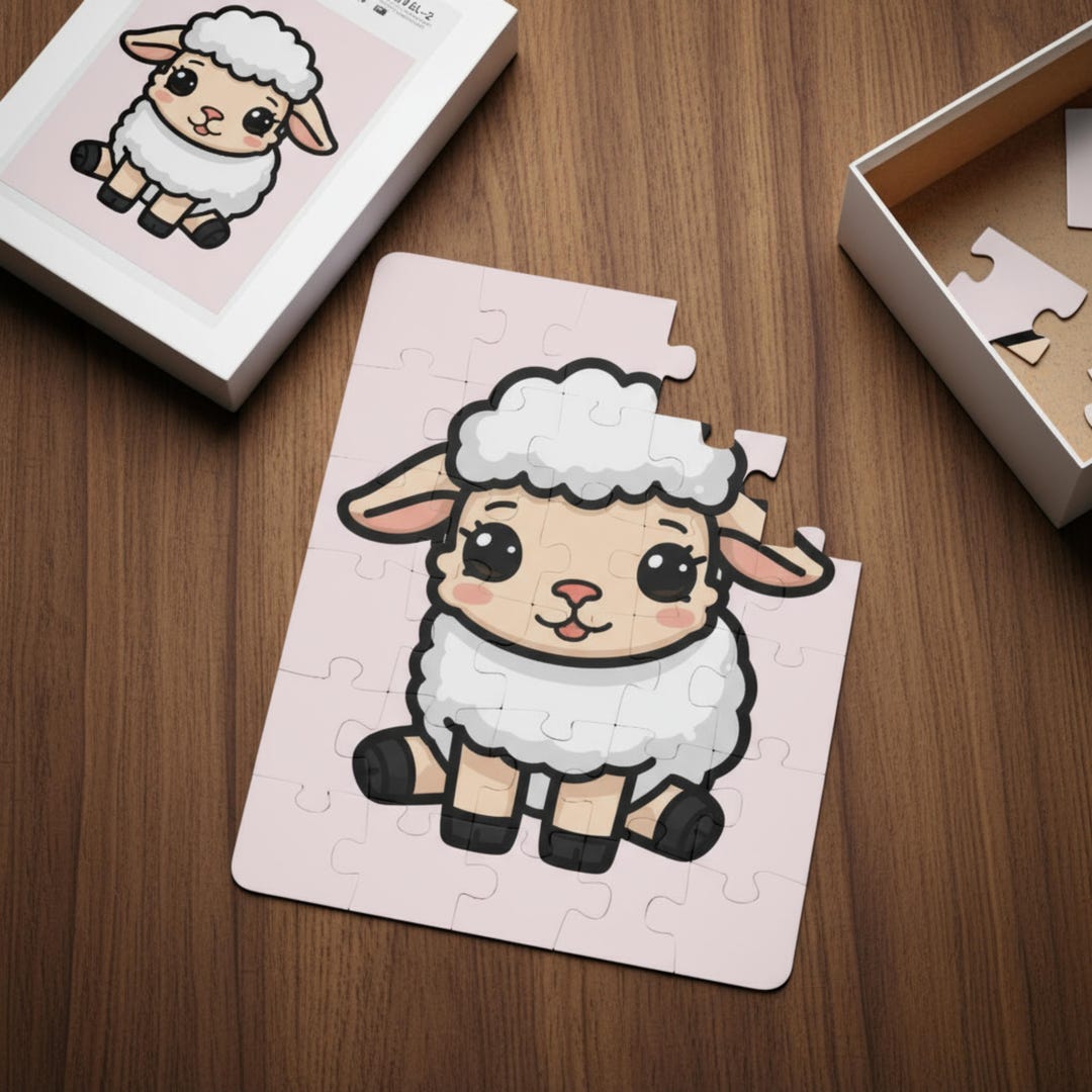 Cute Lamb Kids Puzzle Bold and Easy Fun Educational Jigsaw Toy With ...