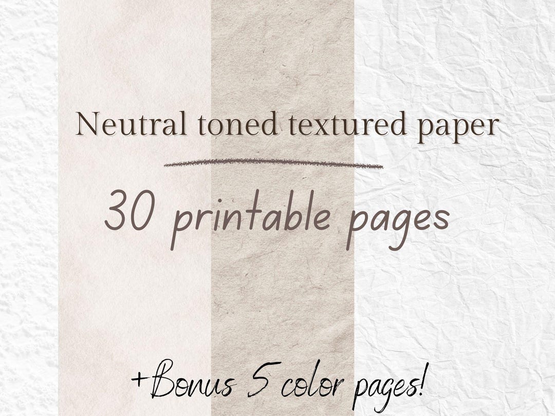 Textured Paper Background, 30 Neutral Pages, Png Digital Paper Download ...