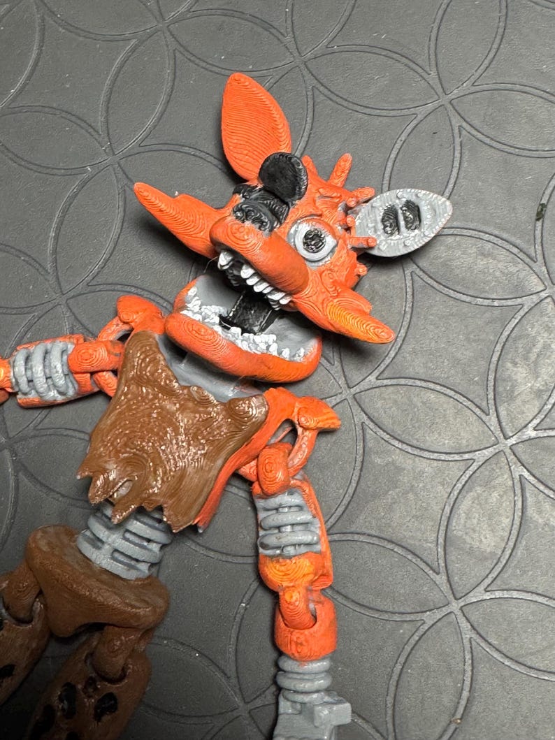 FNAF Withered Foxy Inspired Flexi-articulated-fidget-cartoon-3d Printed ...