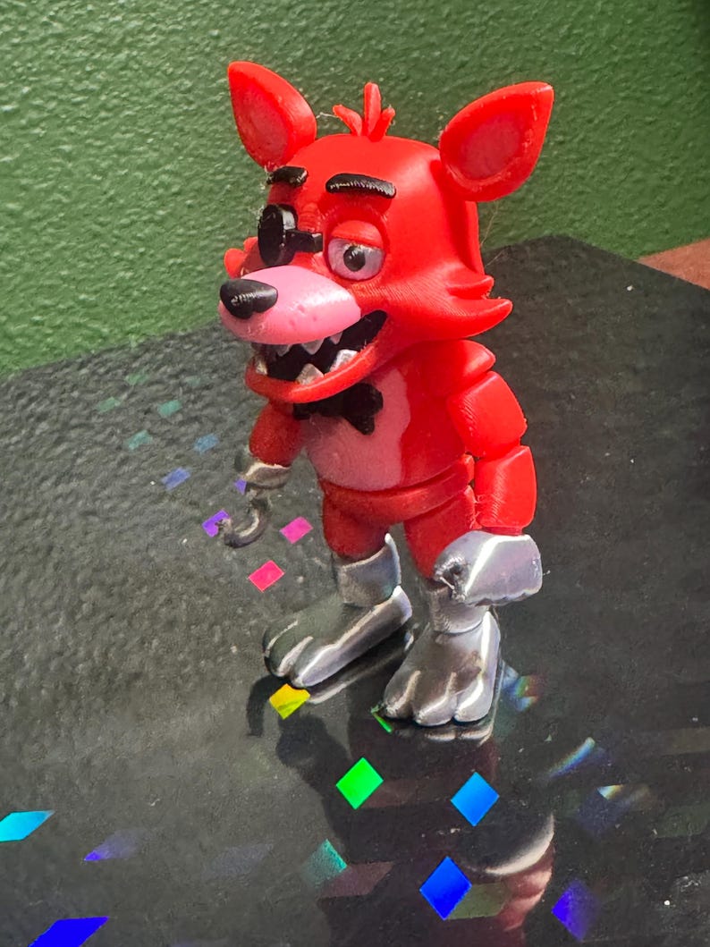 FNAF Foxy Inspired Flexi-articulated-fidget-cartoon-3d Printed - Etsy