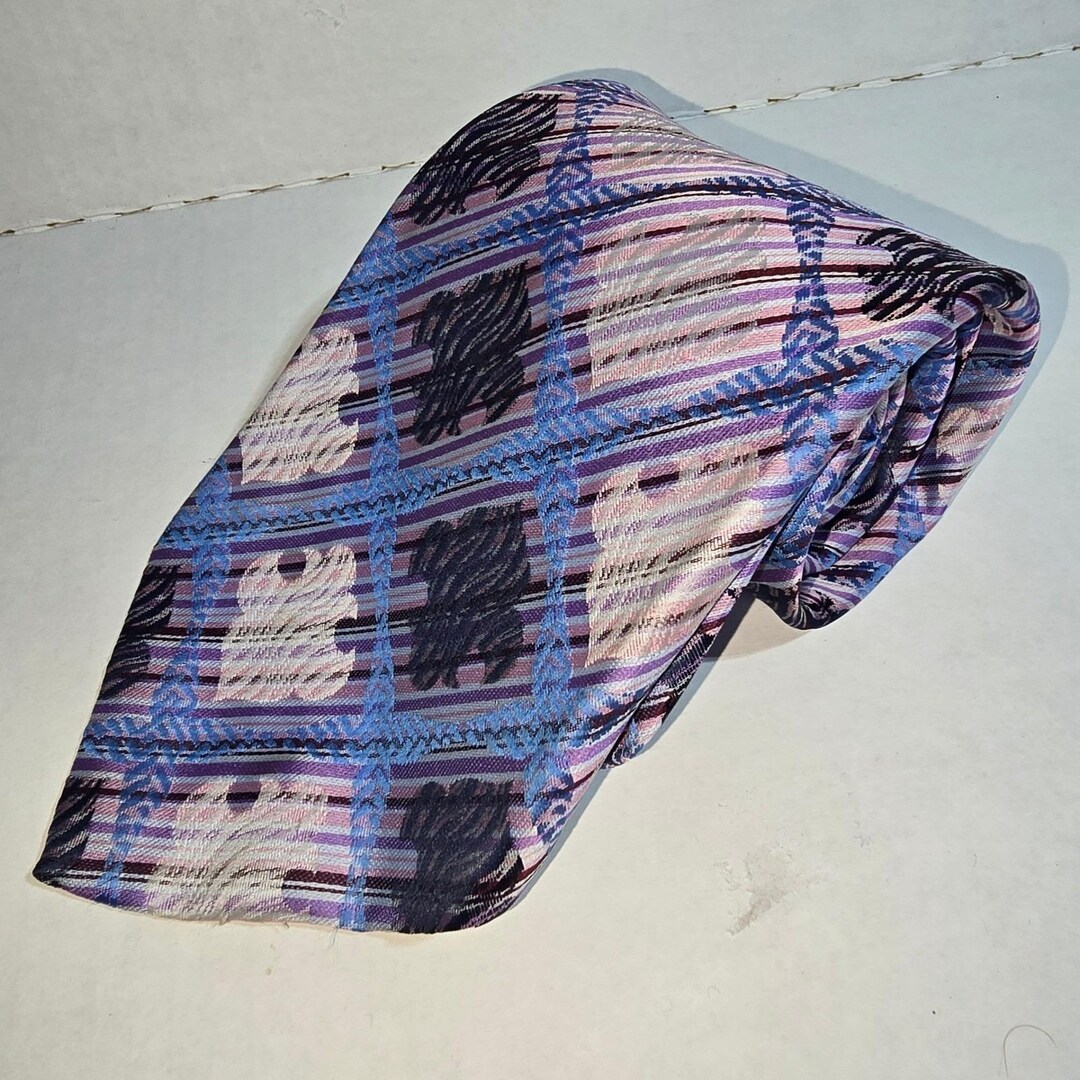 VINTAGE Beau Brummell Field Schlick St. Paul Purple Blue Pink Men's Tie ...