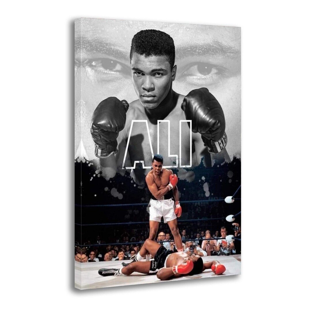 Muhammad Ali Boxing Legend Collage Canvas Print - Vintage Sports Art ...