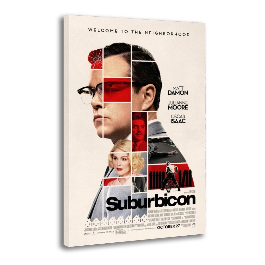 Suburbicon Movie Poster Canvas Print - Modern Suspense Collage Art for ...