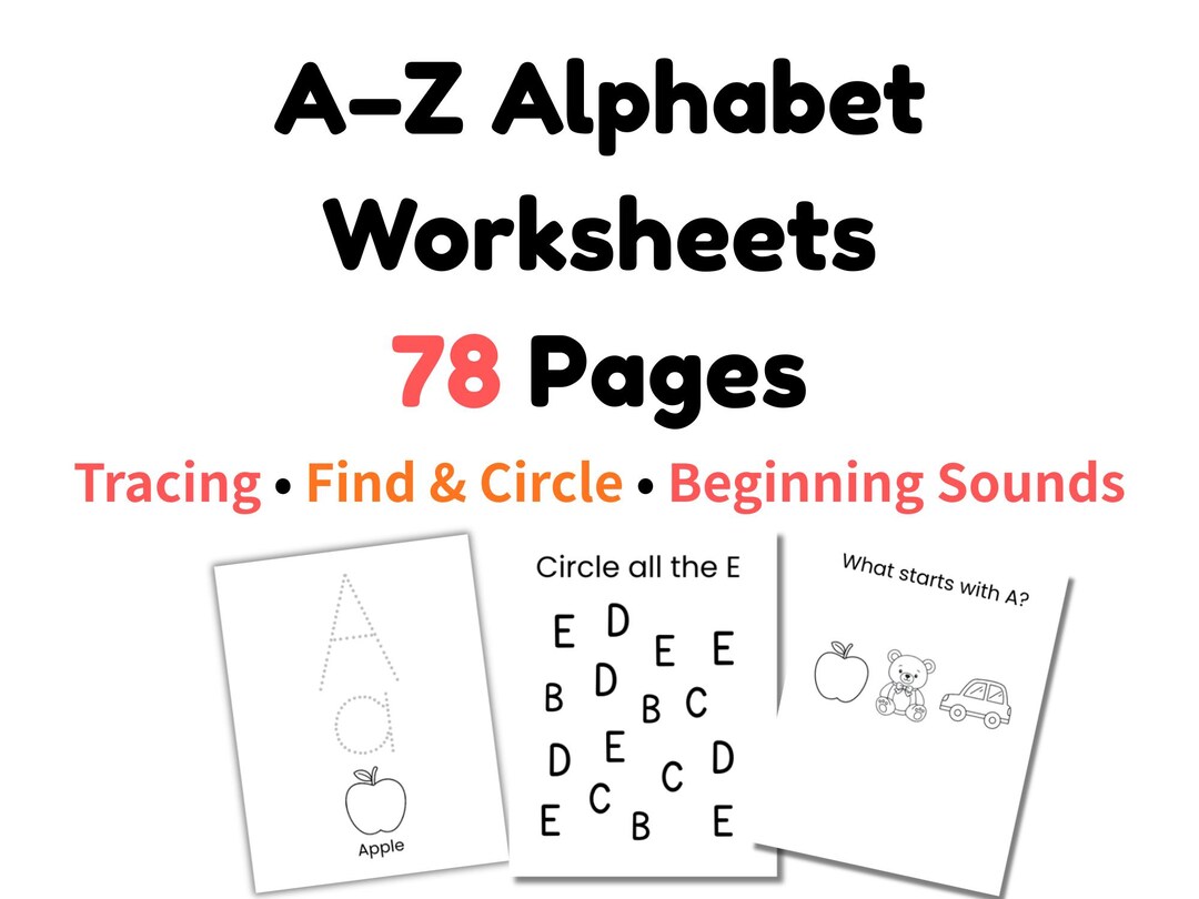 A–Z Alphabet Worksheets for Preschool | Letter Tracing, Find & Circle ...
