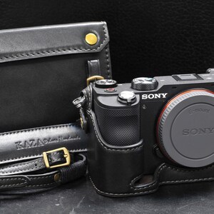SONY A7C Leather Case ,vintage Brown or Black Half Case & Strap Set - Etsy