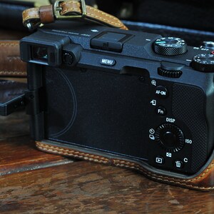 SONY A7C Leather Case ,vintage Brown or Black Half Case & Strap Set - Etsy