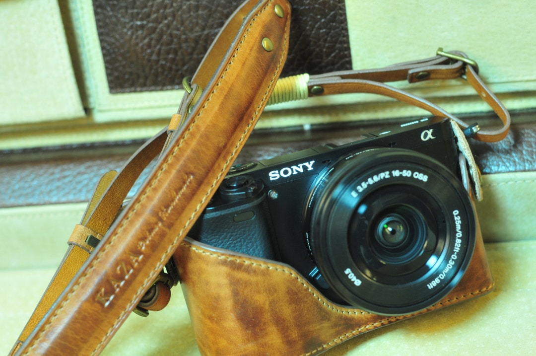 Vintage Brown Leather Camera Case for Sony A6000 With Strap - Etsy UK