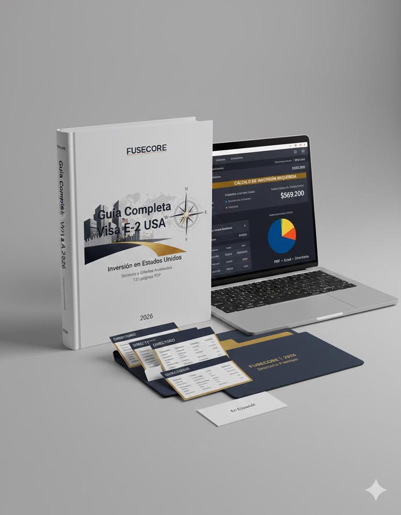 Guía Visa E-2 Usa 2026 PDF Español | 131 Páginas + Calculadora Excel ...