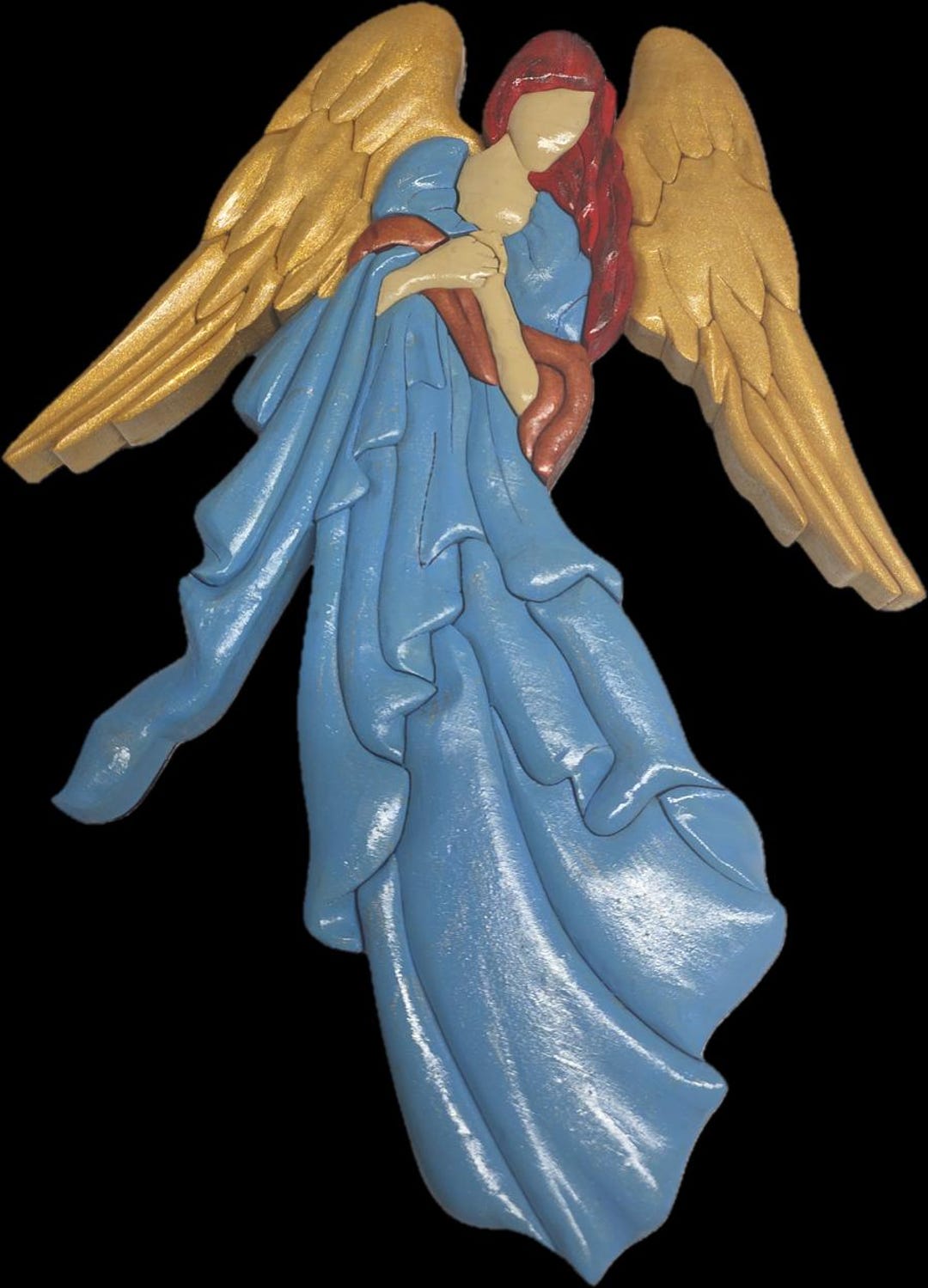 Sculptural Intarsia Angel - Etsy