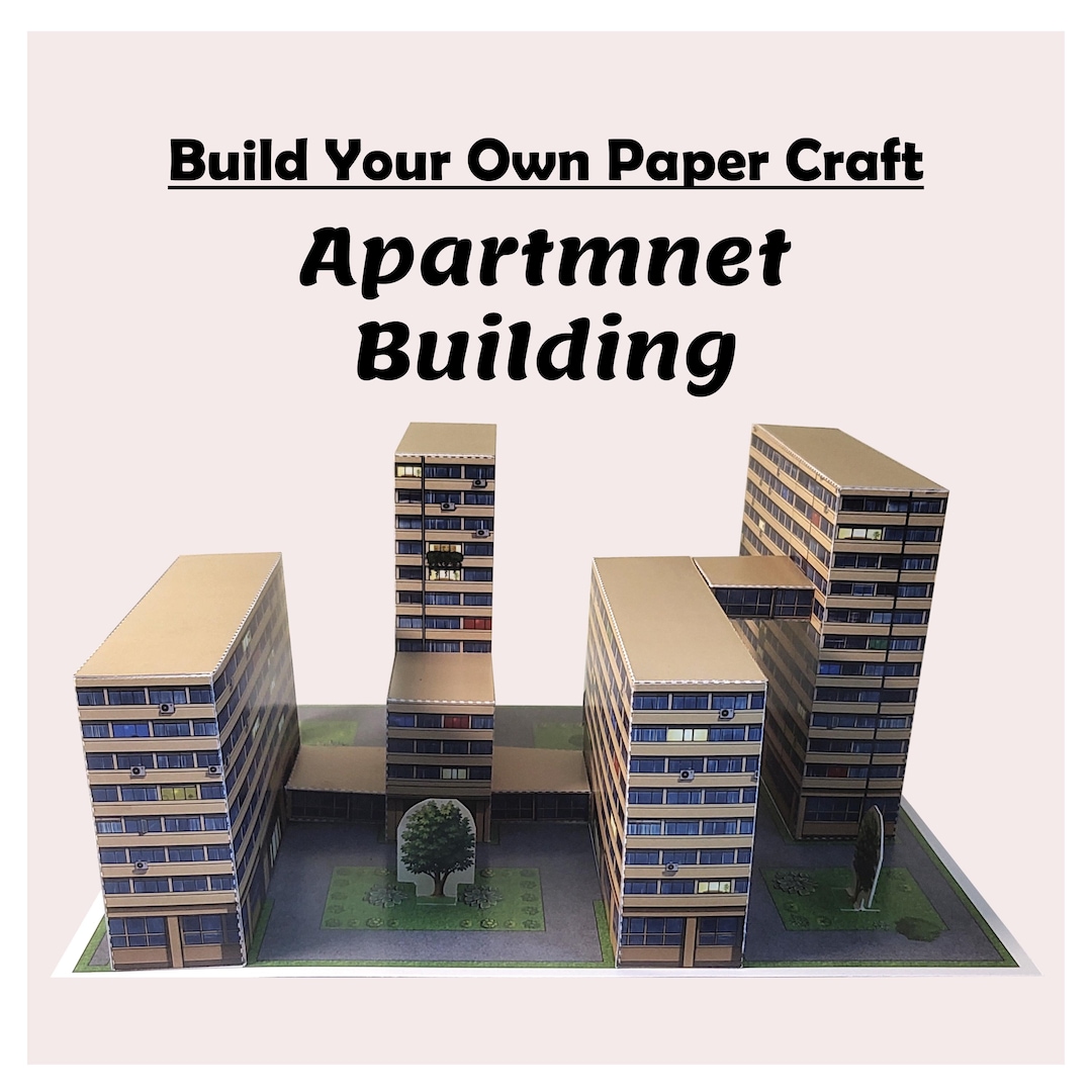 3D Paper Craft – Apartment Building (DIY Paper Model Template) - Etsy