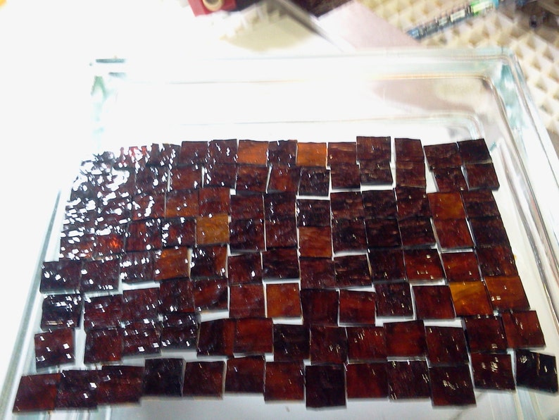 50 ROOT BEER GRANITE 1/2 Mosaic Stained Glass Tiles A14 | Etsy
