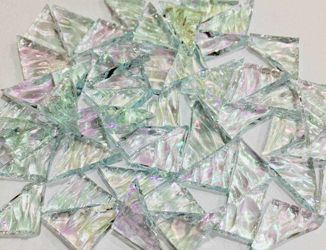 Rare - IRID ICE TRIANGLES Old Spectrum Stained Glass Tiles F2 - Etsy