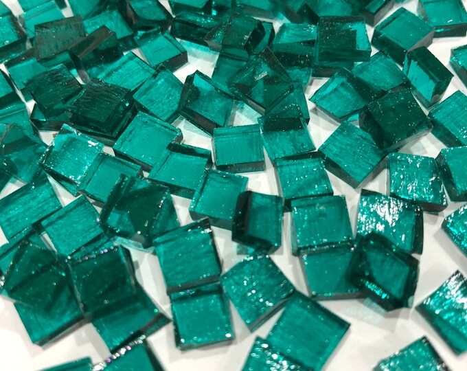 BLUEGRASS BLUEGREEN TEAL 1/4 Tiny Tiles Stained Glass Mosaic - Etsy