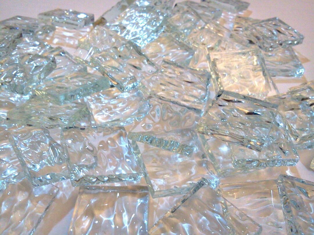 CLEAR "ice" Textured Mosaic Transparent Double Granite F3 - Etsy