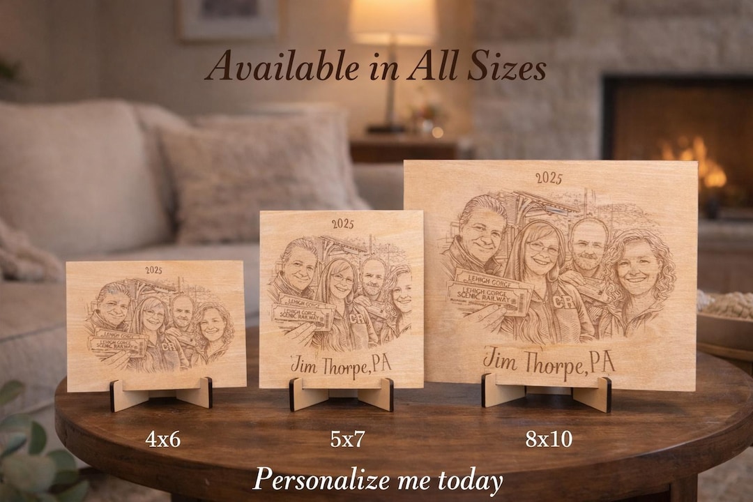 Laser Engraved Photo Portrait on Basswood • Personalized Gift With ...