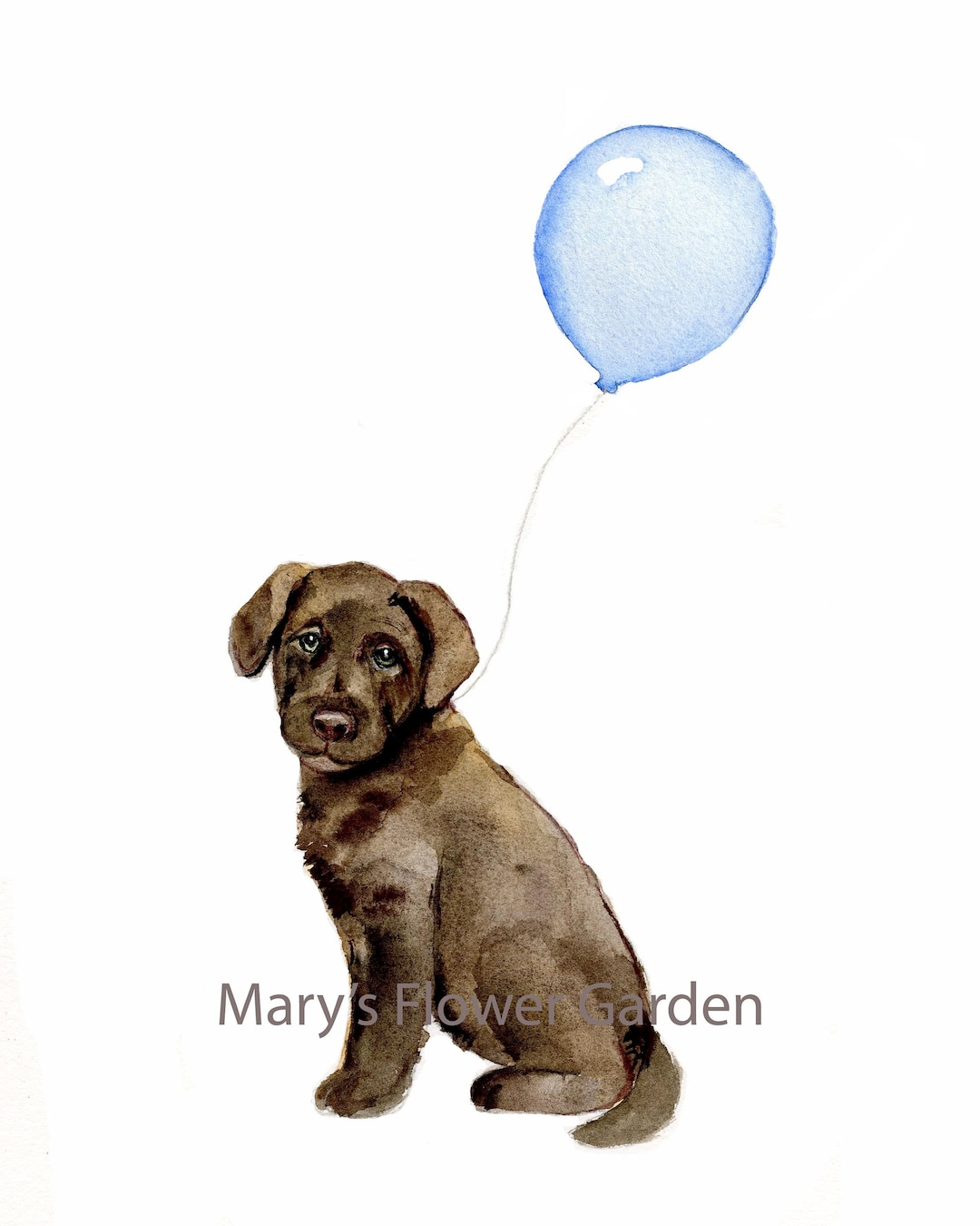 Chocolate Lab Puppy Watercolor, Dog Nursery Decor, Labrador Retriever ...