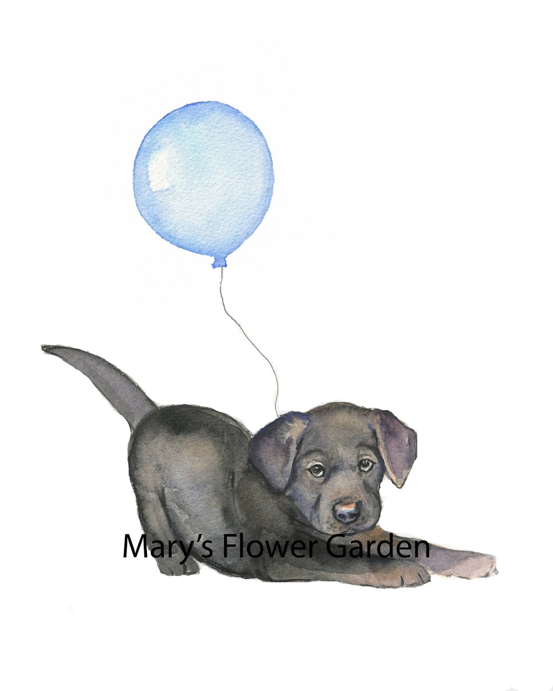 Black Lab Puppy Watercolor, Dog Wall Decor, Nursery Wall Art, Kids Room ...