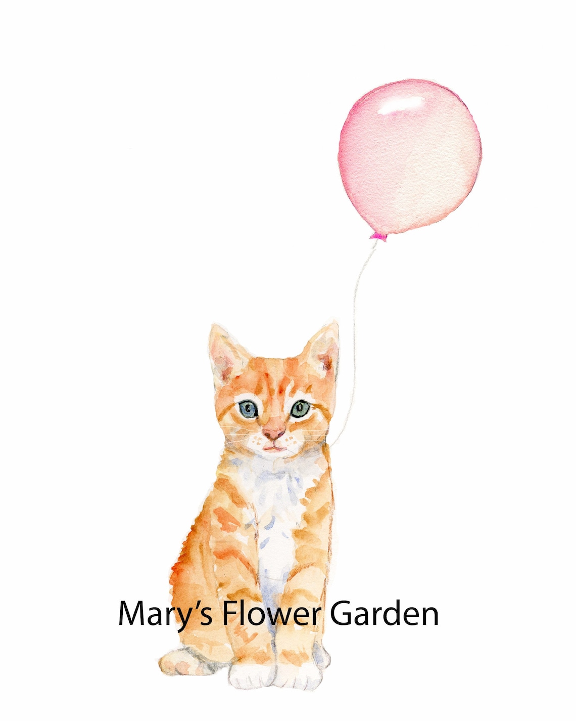 Orange Kitten Cat Watercolor Cute Cat Painting Baby Girl - Etsy