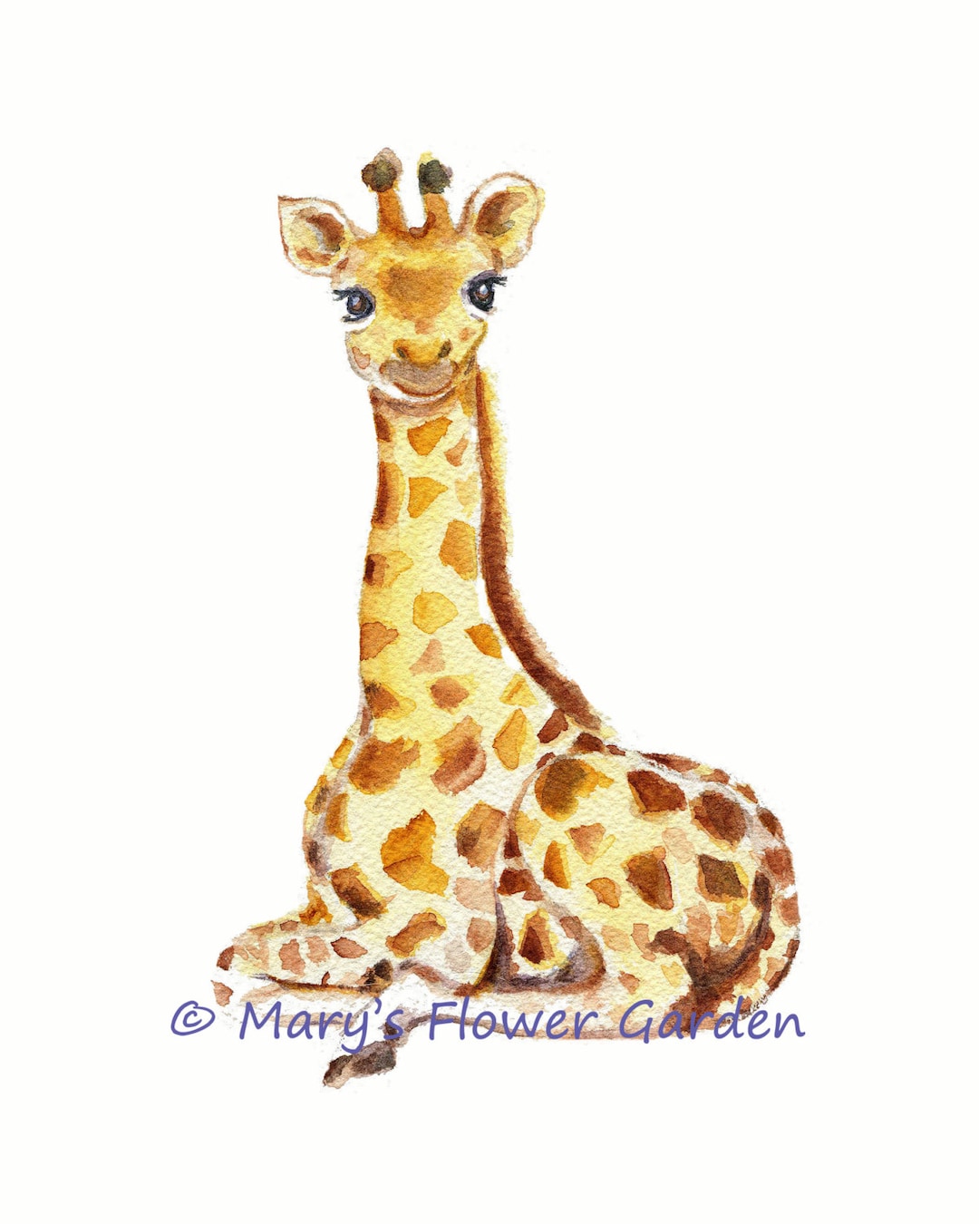 Baby Giraffe Watercolor Print, Nursery Wall Decor, Giraffe Nursery ...
