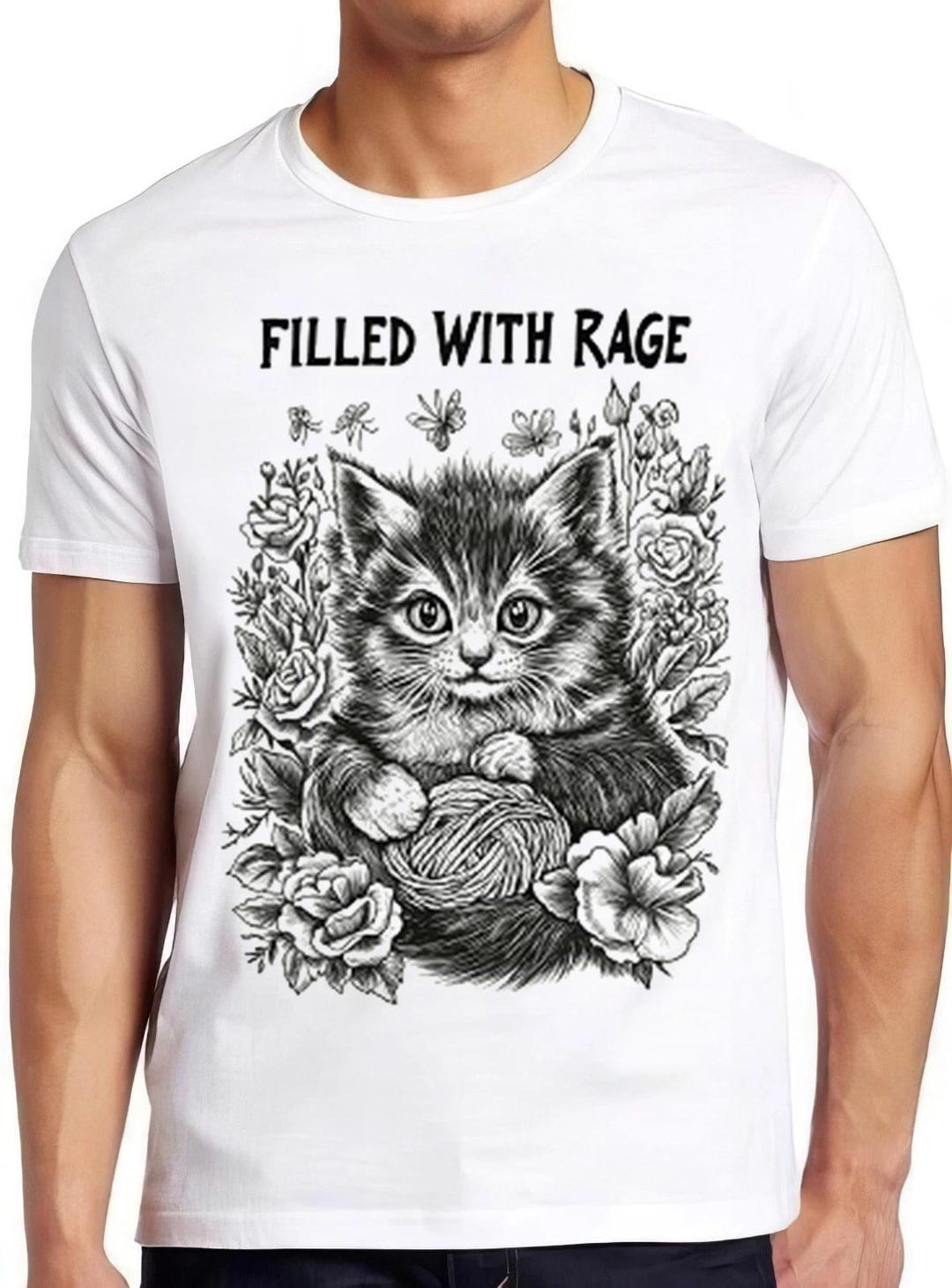 Cute Cat Filled With Rage Silly Kitten Meme Lover Funny Gift Tee T ...