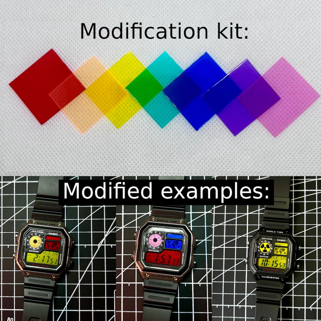Color Screen Modification Kit: 7 Filters for Casio Watches, AE1200, F ...