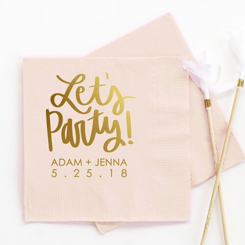 Engagement Party Napkins Personalized Napkins Custom Bar - Etsy