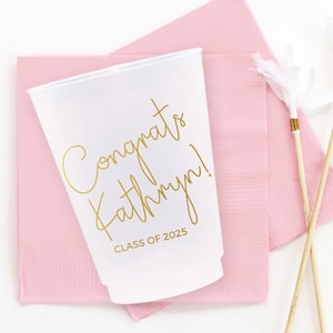 Personalized Graduation Party Cups, Class of 2025 Decorations, Grad ...