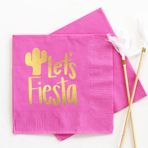 Fiesta Napkins Birthday Party Cocktail Napkins Mexican Themed - Etsy