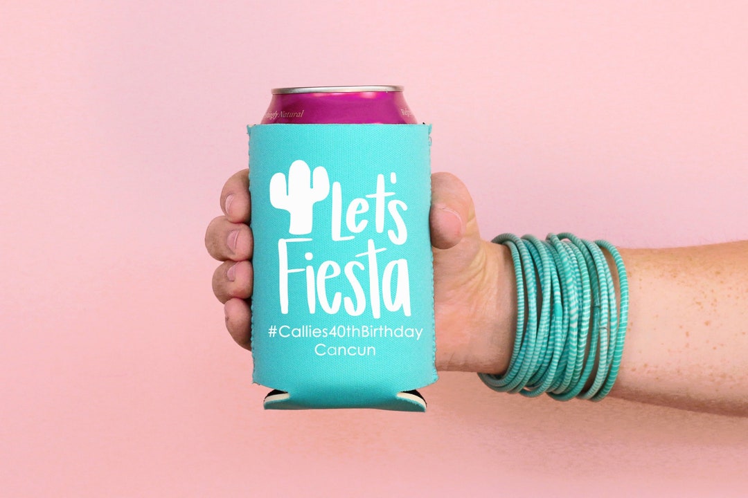 Fiesta Birthday Party Favors Mexico Can Coolers Personalized Beer ...