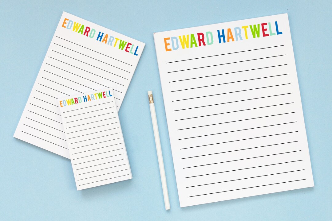 Boys Lined Notepad - Personalized Notepad for Kids - Boys Stationery ...