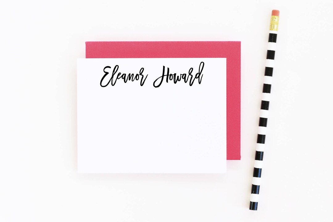 Personalized Note Card Set Personalized Stationery Flat Personalized ...