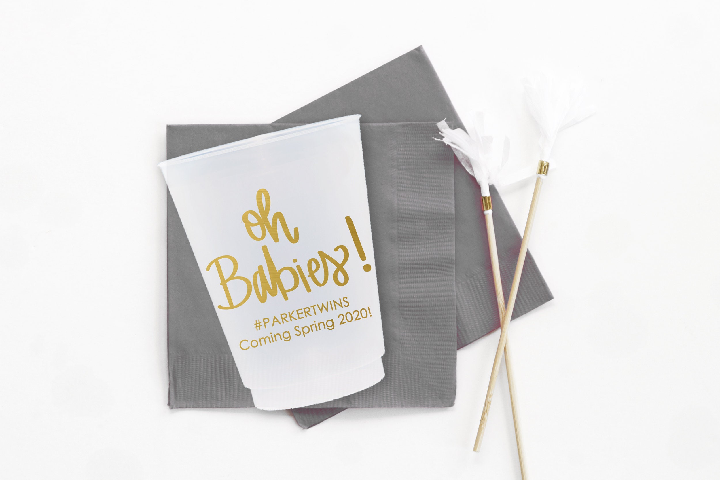 Personalized Baby Shower Napkins for Twins Oh Babies Cocktail | Etsy