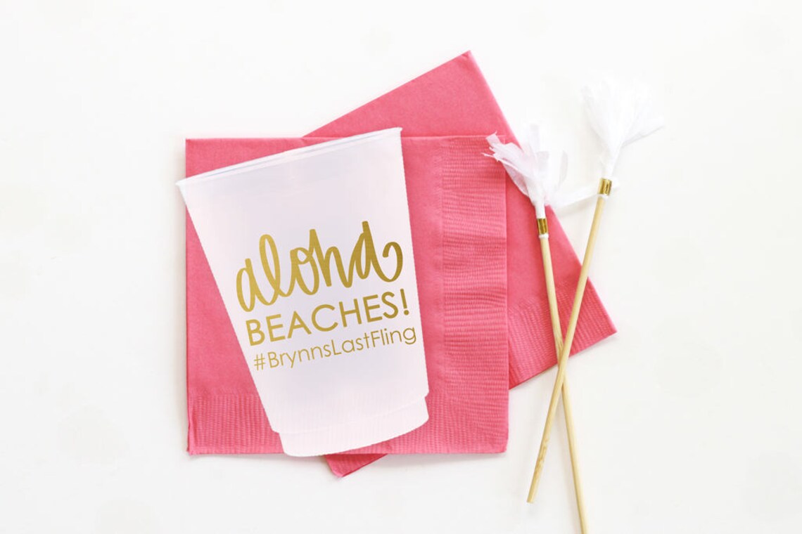 Aloha Beaches Bachelorette Party Cups: Custom Tropical Favors - Etsy