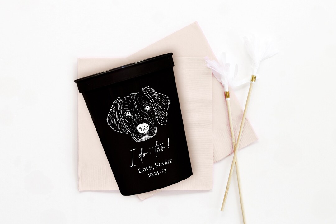 Custom Pet Illustrations / Dog Wedding Stadium Cup / Personalized Pet ...