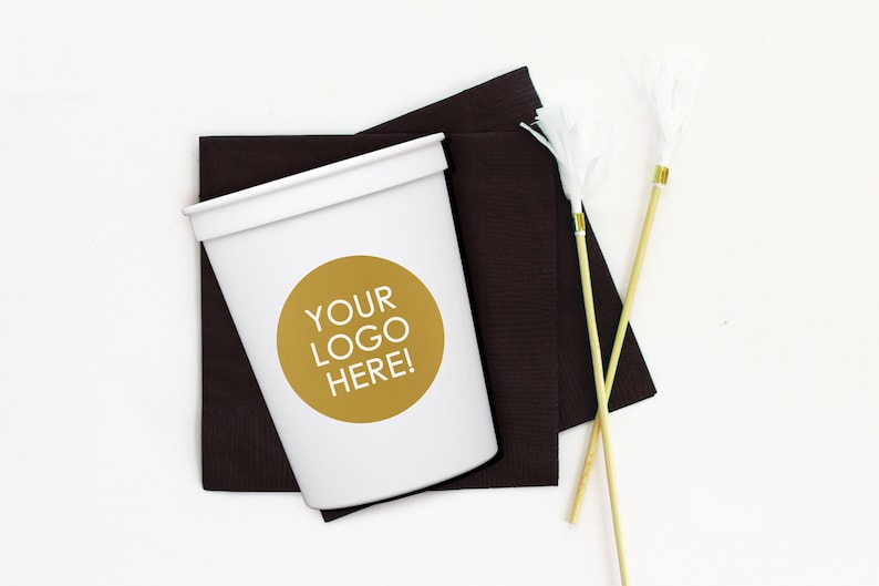 Wedding Logo Plastic Cups Corporate Logo Cups Company Party - Etsy