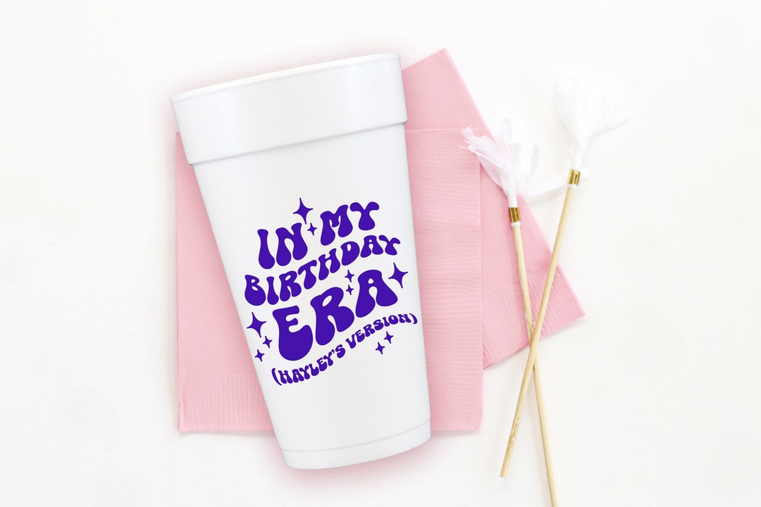 Eras Tour Birthday Party Cups - Personalized Foam Cups - Birthday Era ...