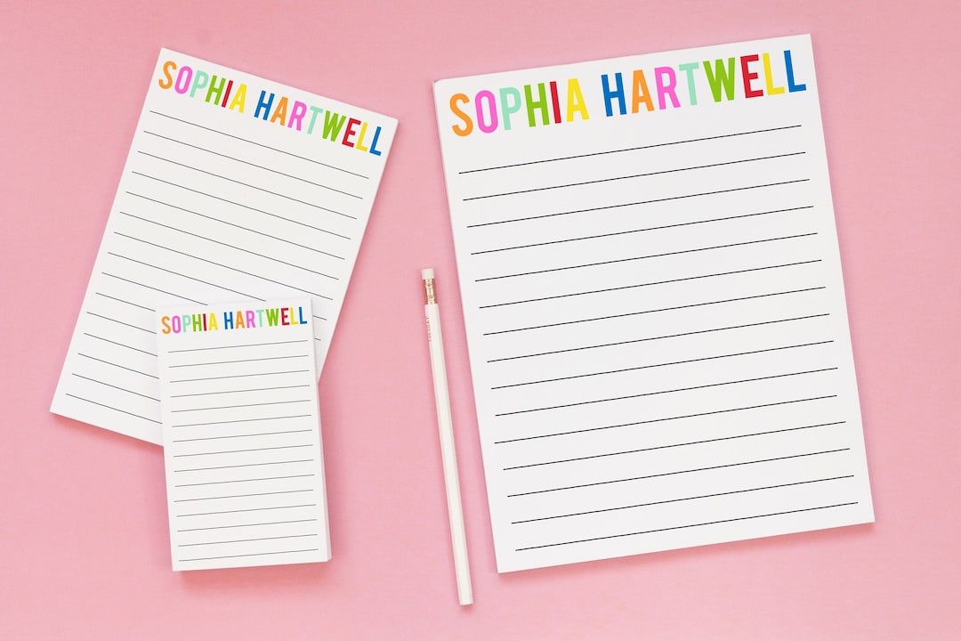 Personalized Notepad for Kids - Girls Lined Writing Paper With ...