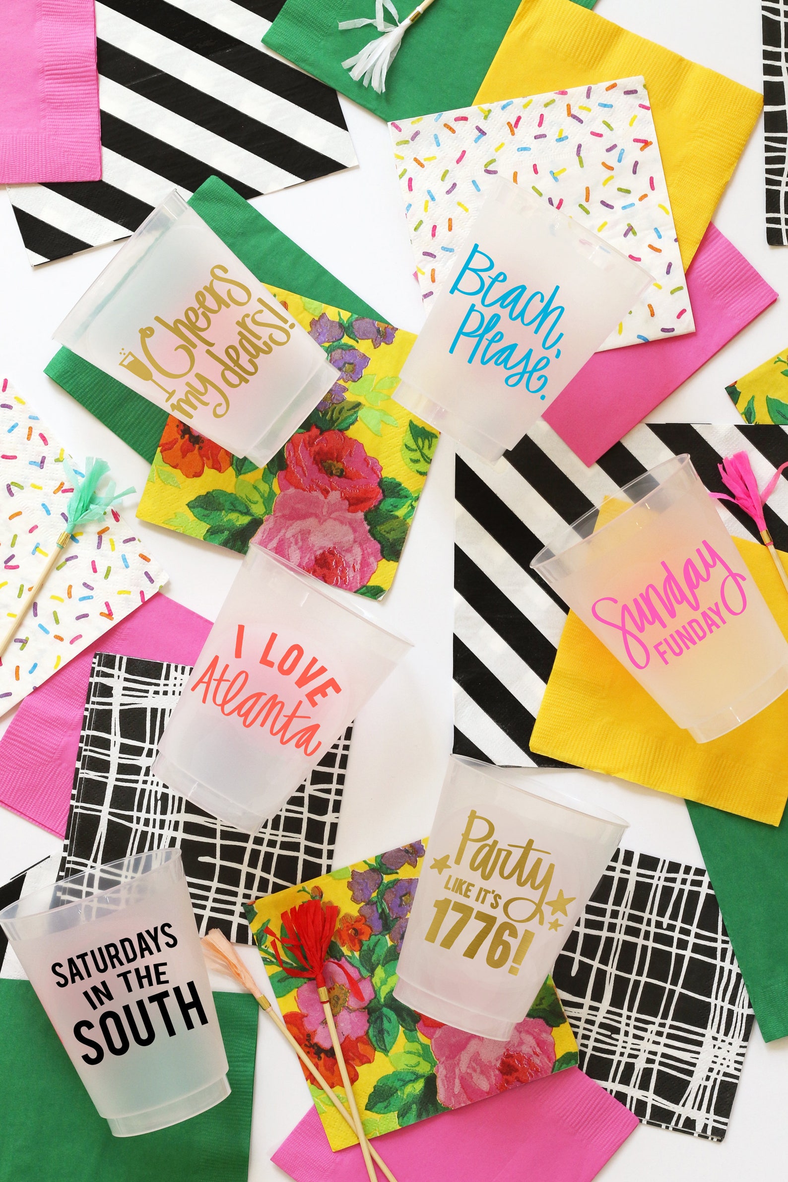 Fiesta Cups Mexican Themed Birthday Mexico Bachelorette Party Cups ...