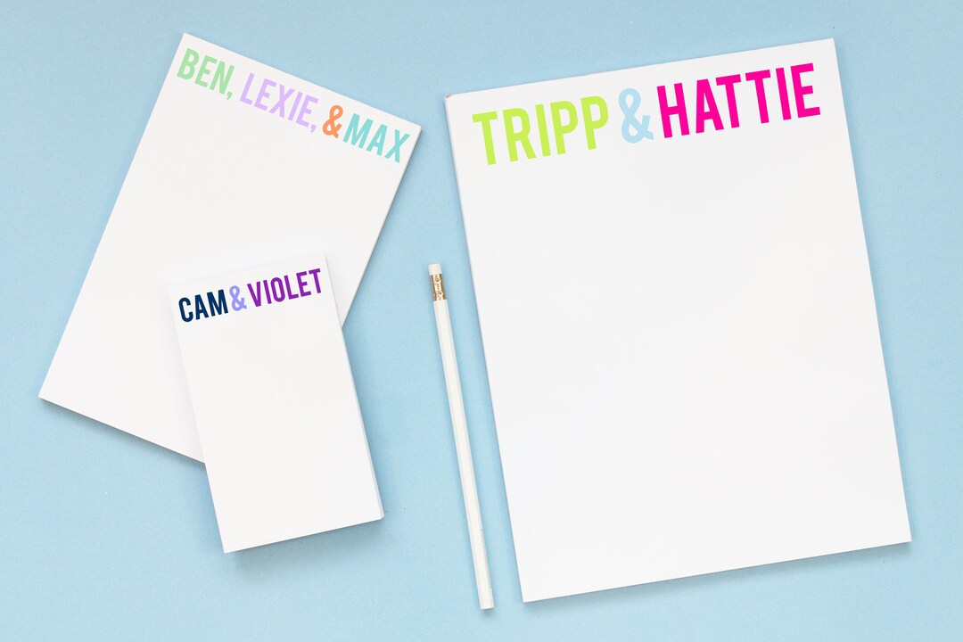 Personalized Family Notepad- Personalized Note Pad With Kids Name ...