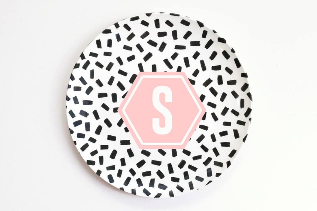 Monogrammed Plates Personalized Kids Melamine Plate Monogram Child's ...